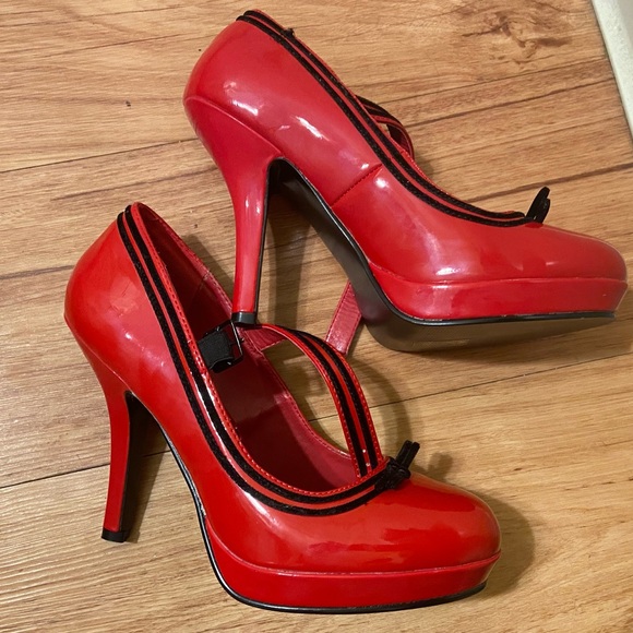 Pinup Couture | Shoes | Red Pinup Girl 5 Heels | Poshmark